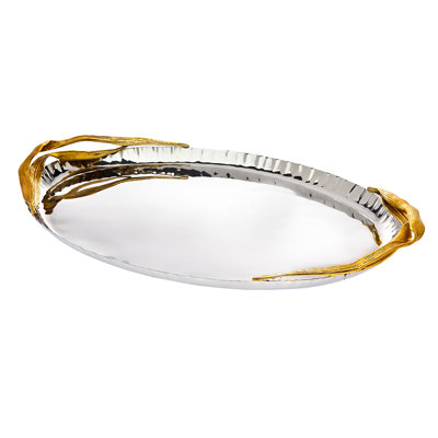 Godinger Silver Art Co Crumpled Leaf Serving Tray | Wayfair